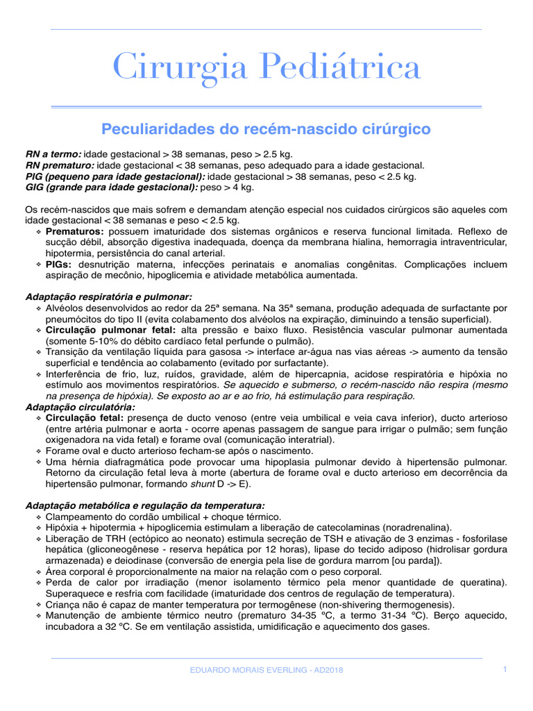 Resumo CX Ped Everling | PDF