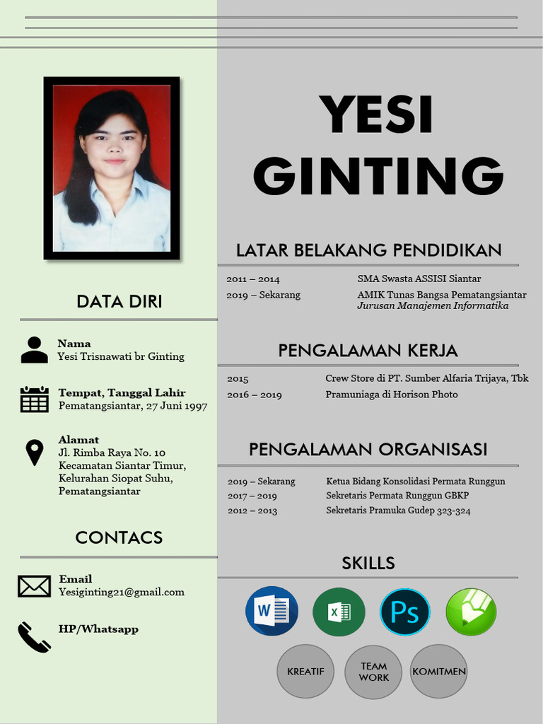 CV Fix Yesi Cantik | PDF