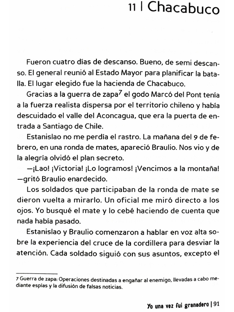 Yo Una Vez Fui Granadero (Capítulos 11 y 12) | PDF