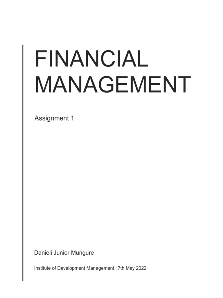 Financial Management IDM | PDF