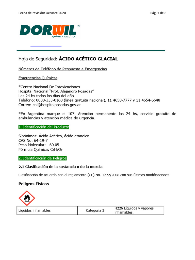 Acido Acetico Glacial | PDF