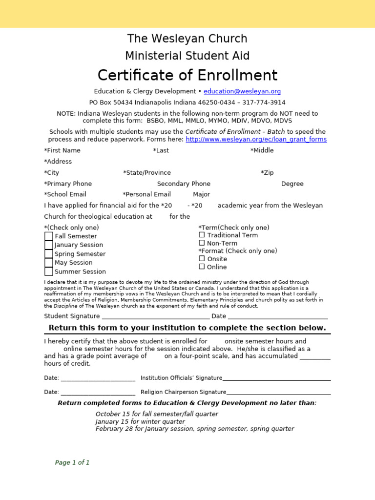 Certificate of Enrollment Individual | PDF