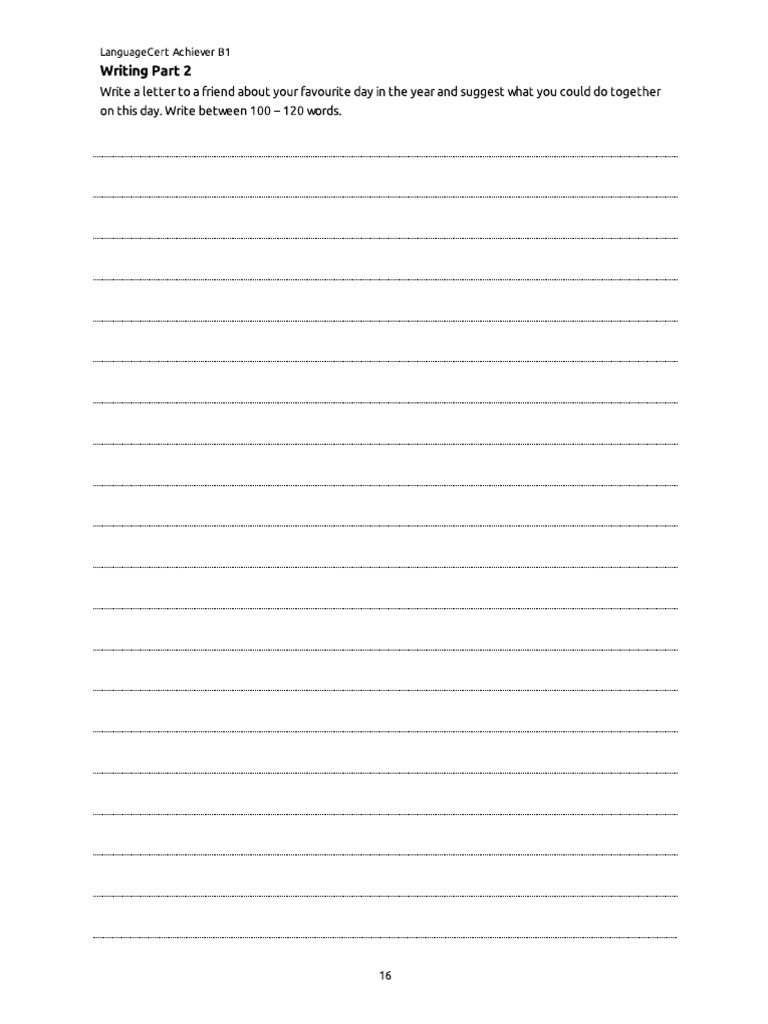 B1 T1 Writing Part 2 | PDF