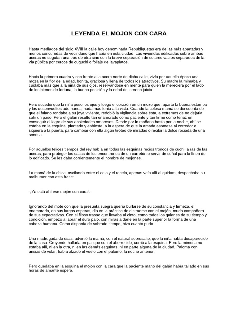 Leyenda El Mojon Con Cara | PDF