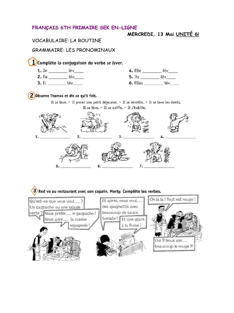 Verbos Rutina en Francés | PDF