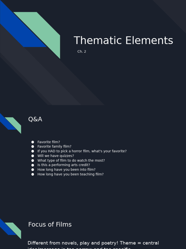 Thematic Elements | PDF