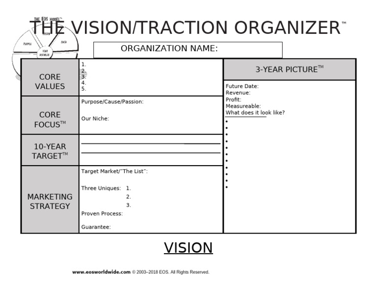 Eos Vision Traction Organizer Part One Vision | PDF