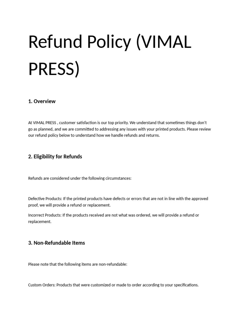 Return Policy | PDF