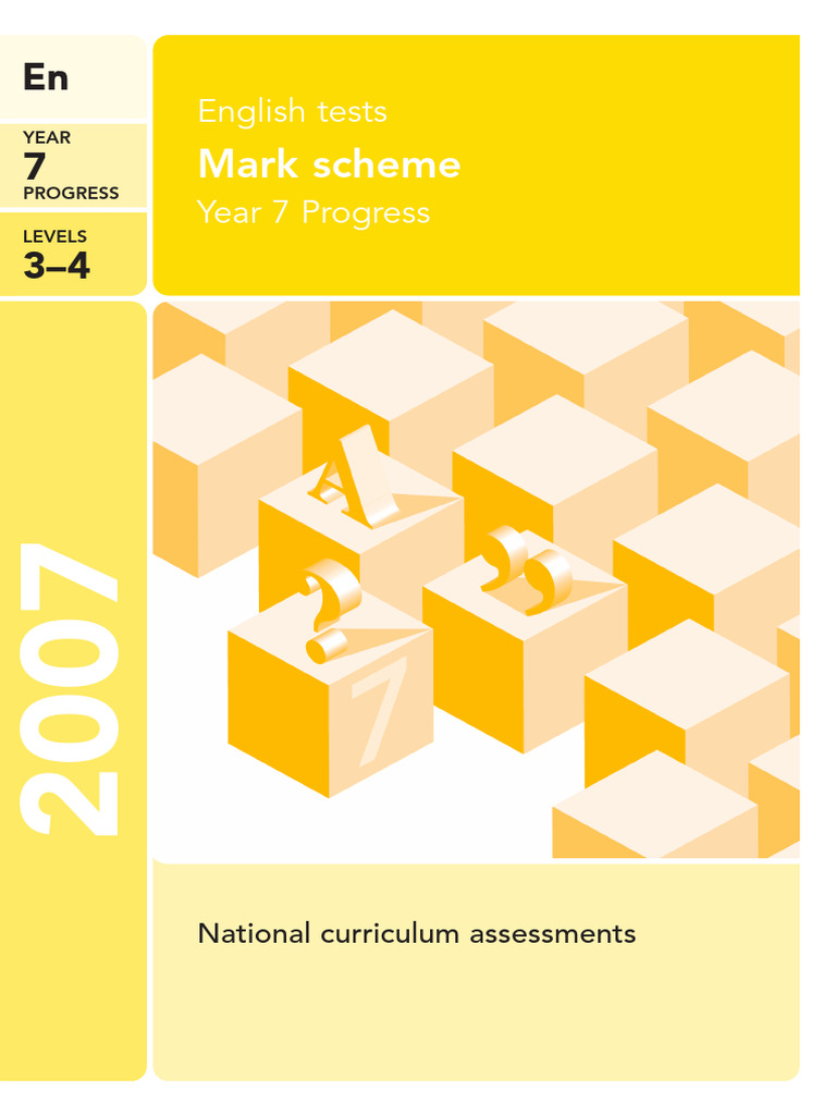 Year 7 Optional 2007 English Marking Scheme 2 | PDF