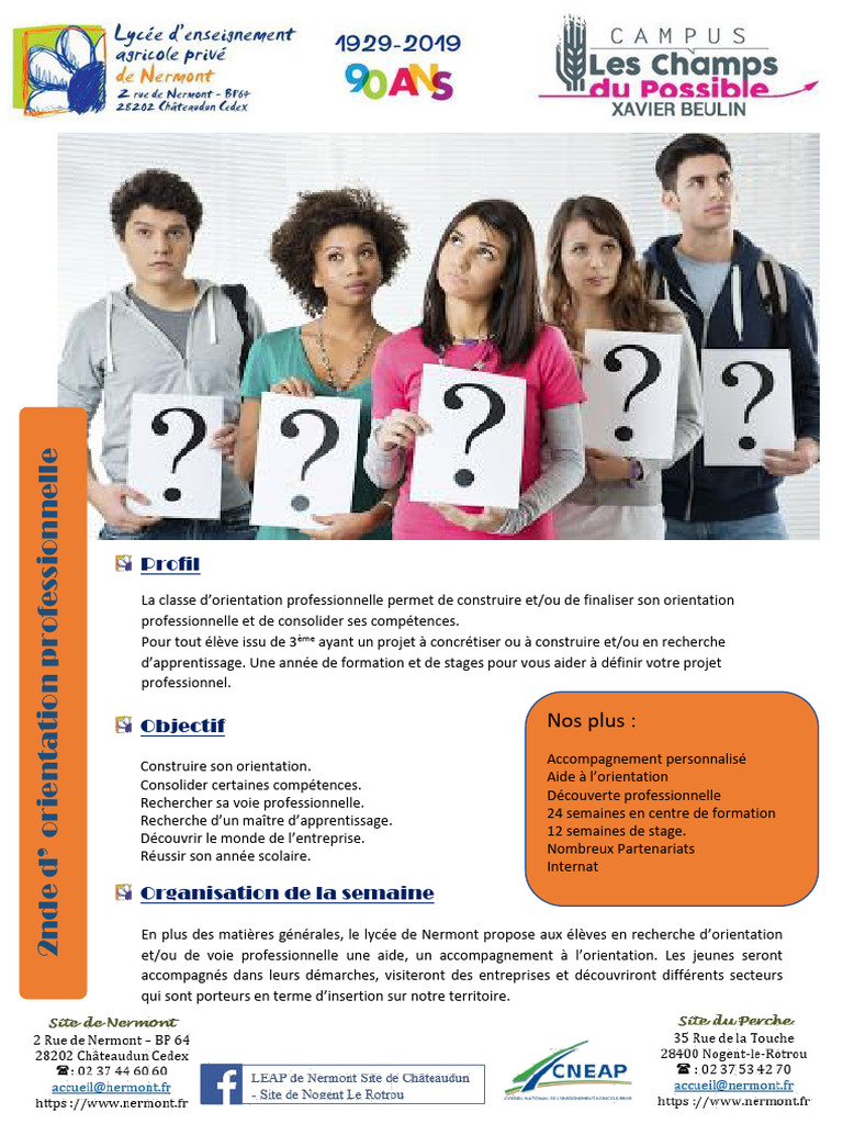 2nde Orientation Professionnelle Lycée | PDF
