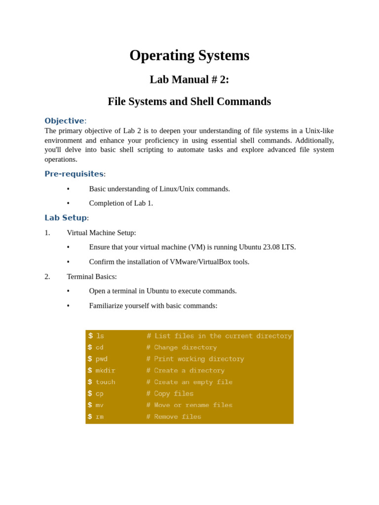 OS Lab Manual # 2 | PDF
