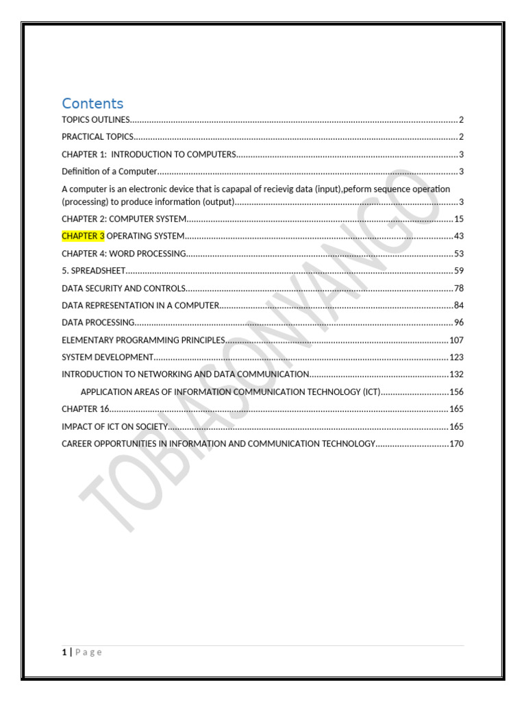 INTRODUCTION TO COMPUTERS by Tobias | PDF