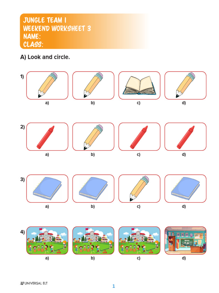 Jungle Team 1 - Weekend Worksheet 3 | PDF