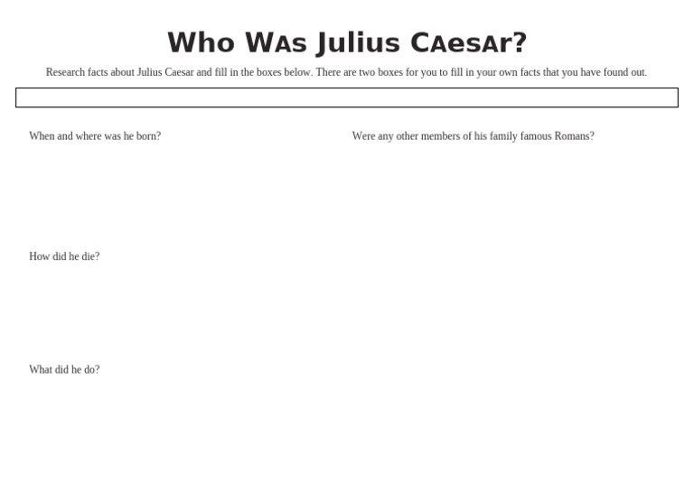 (Template) Who Was Julius Caesar Activity Sheet | PDF