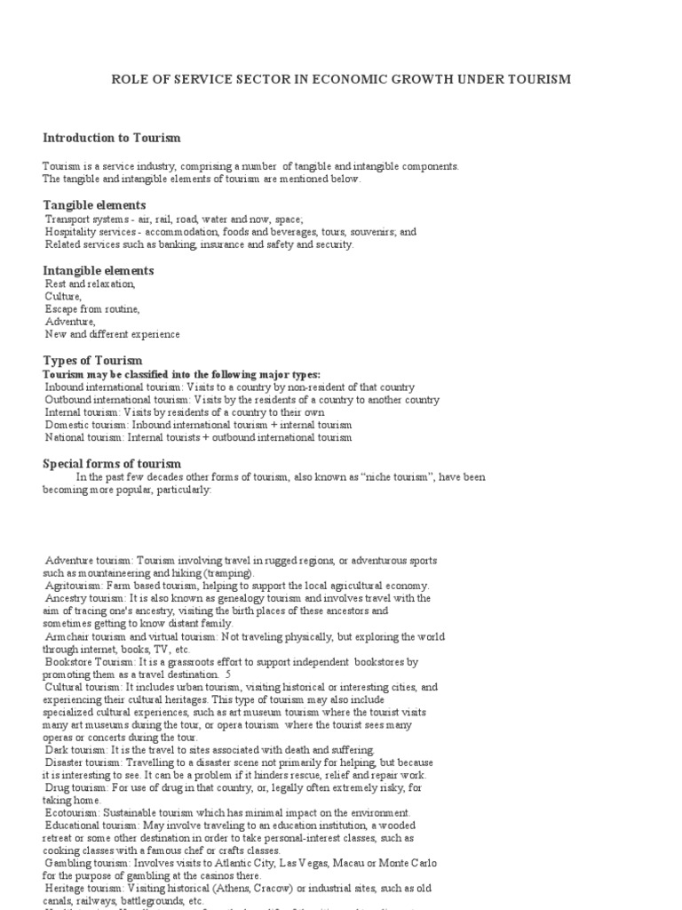 Introduction To Tourism | PDF | Tourism | Economic Growth