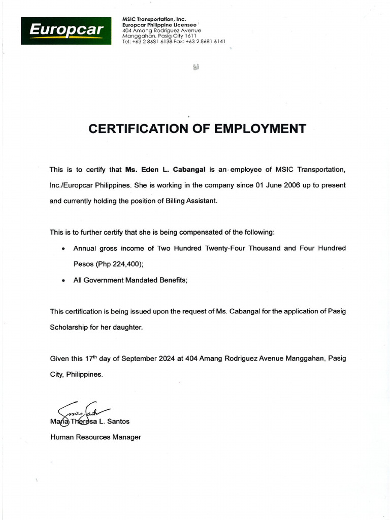 Coe-Eden Cabangal (Mother) | PDF