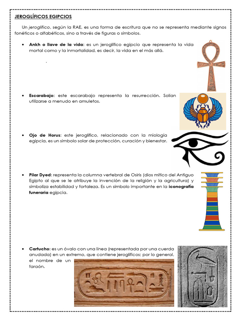 Símbolos Y Significados De Los Jeroglíficos Egipcios Números