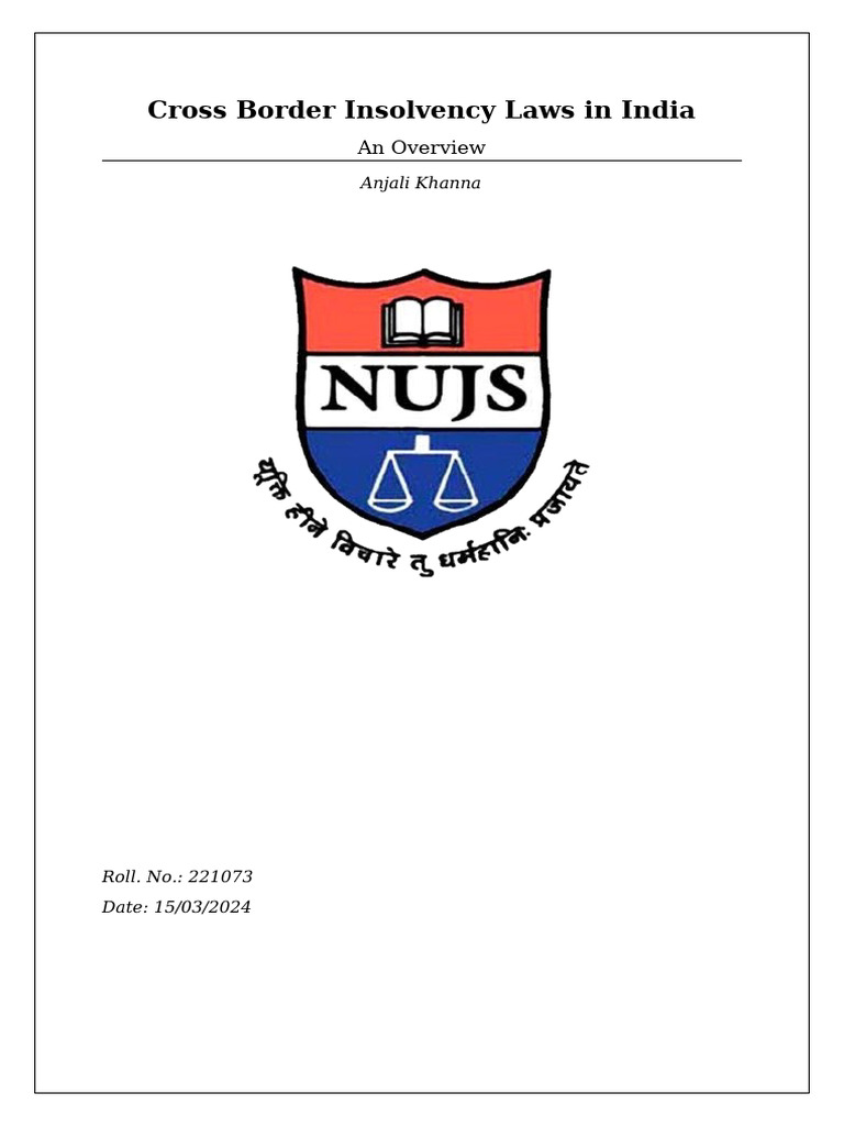 Cross Border Insolvency Laws in India | PDF