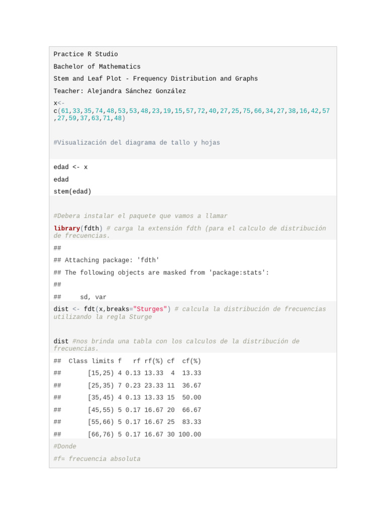 Practice R Studio - 1 | PDF