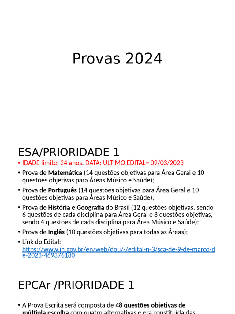 Provas 2024 | PDF