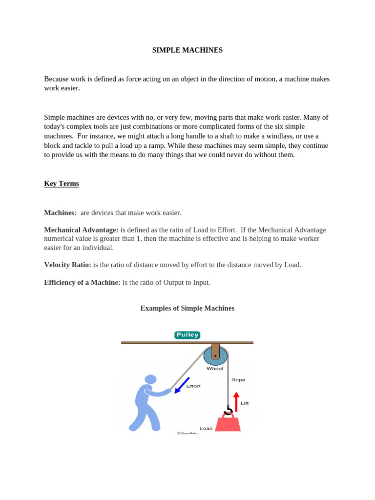 Notes On Simple Machines | PDF