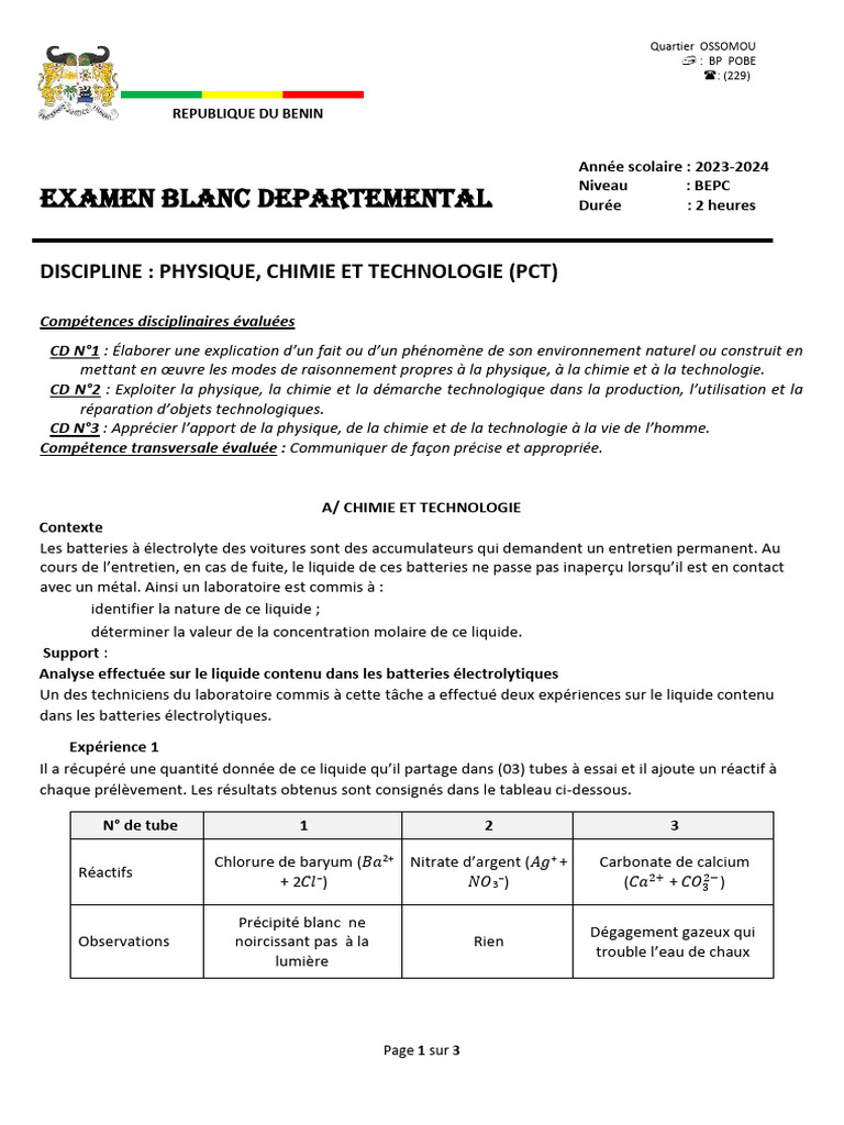 Pct Bepc Blanc Pla 2024 | PDF