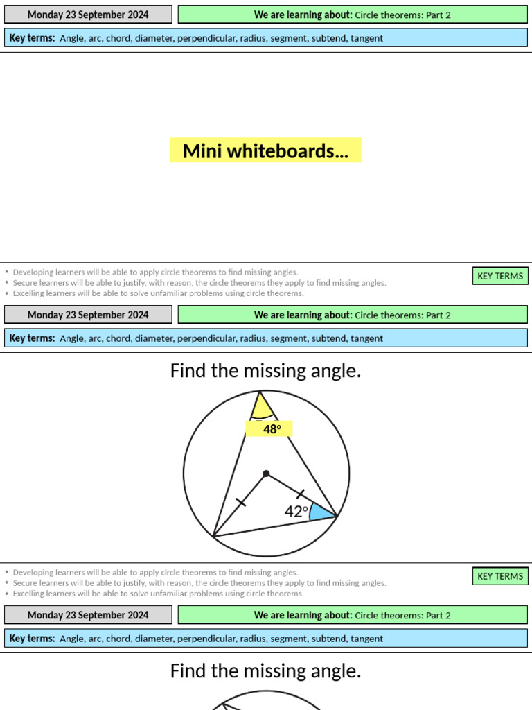 9.8.2a Circle Theorems Part 2 TES | PDF
