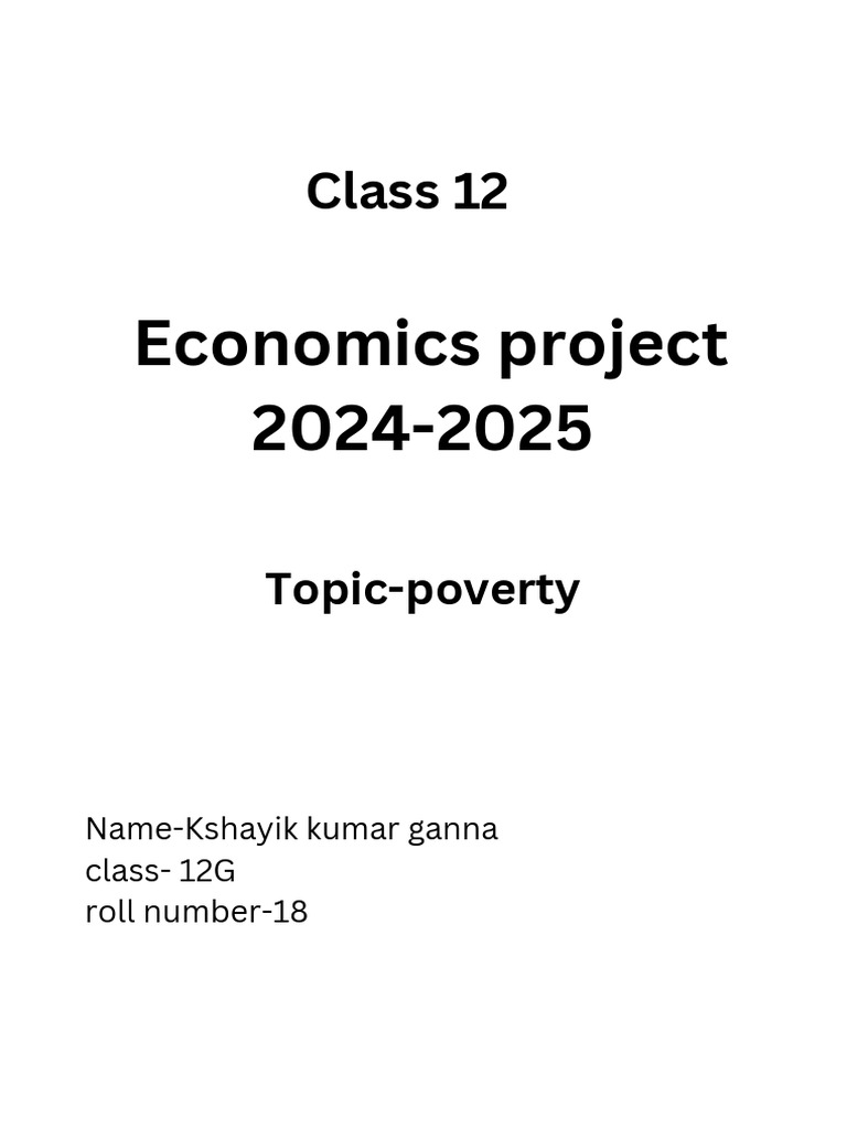 Economics Project 2024-2025 | PDF