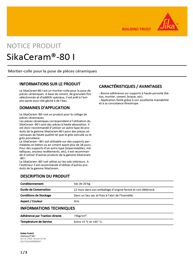 Sikaceram - 80 I | PDF