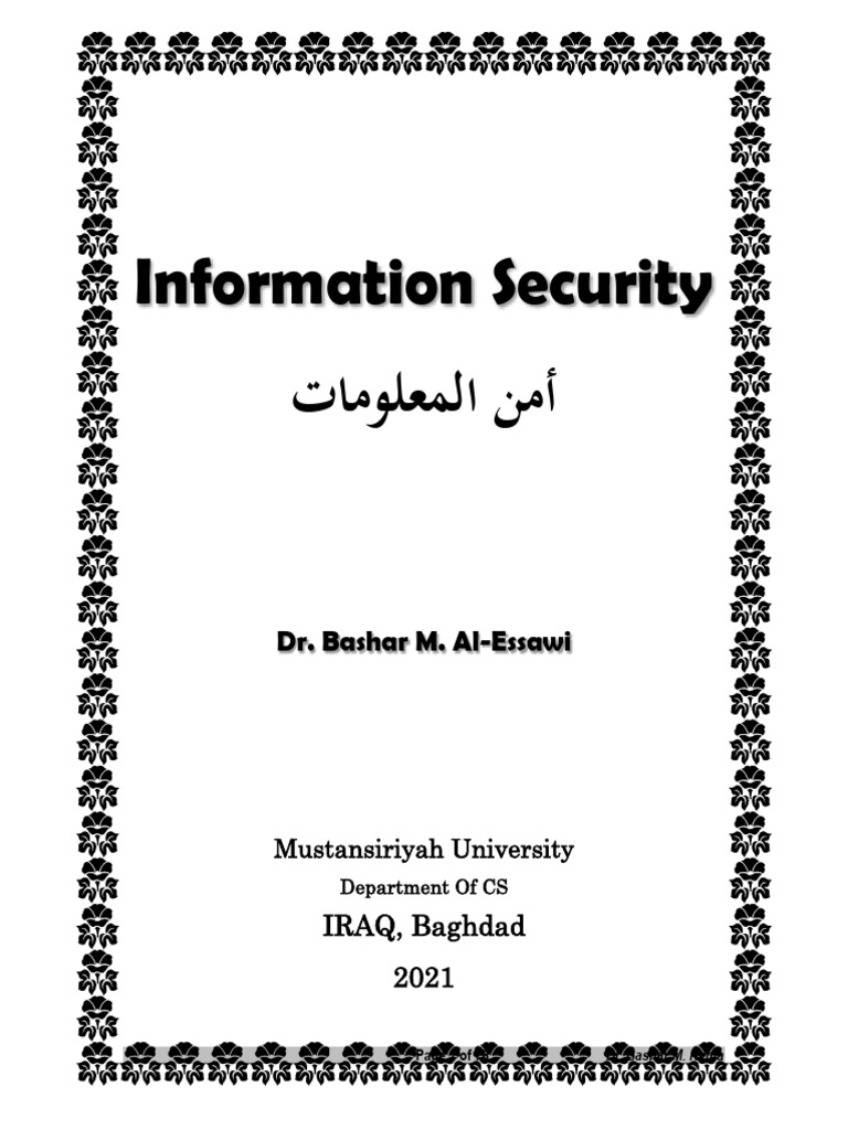 Information Security: Dr. Bashar M. Al-Essawi | PDF