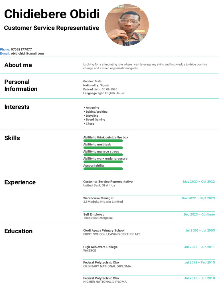 Chidiebere - Resume - 464 | PDF