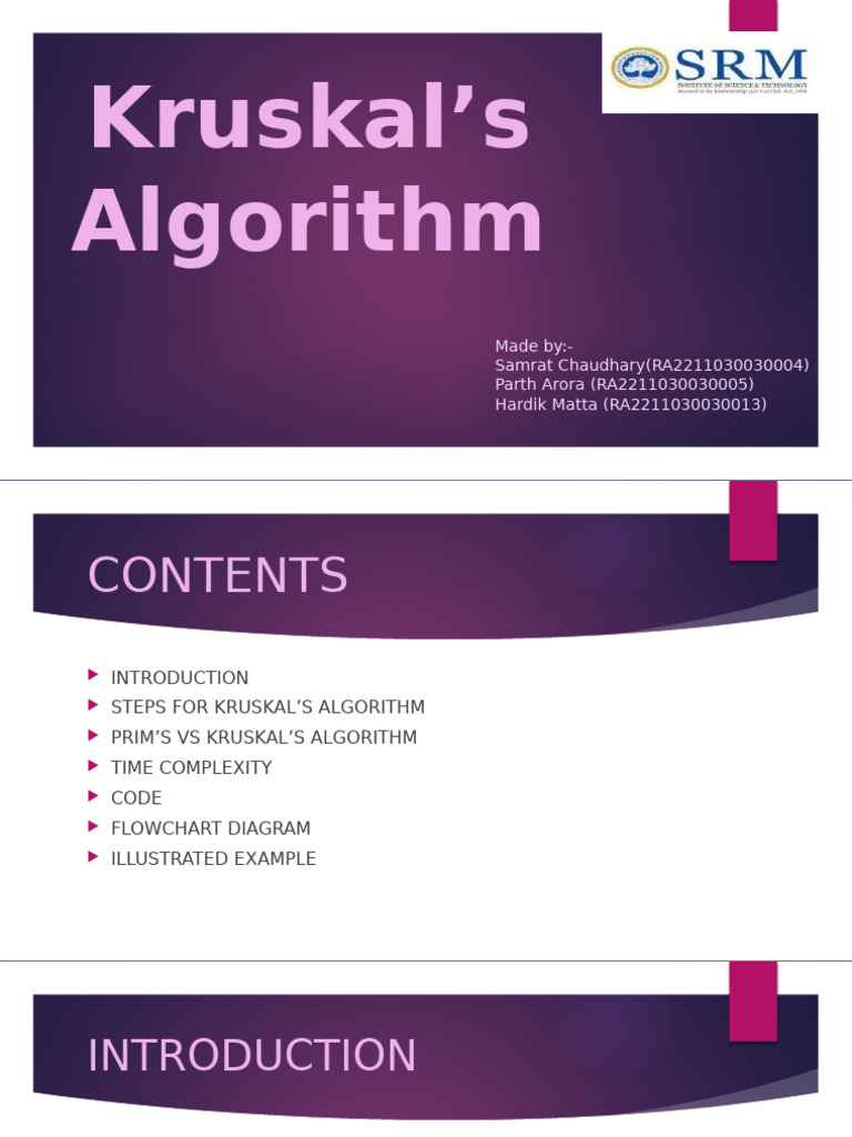 Kruskal's Algorithm | PDF