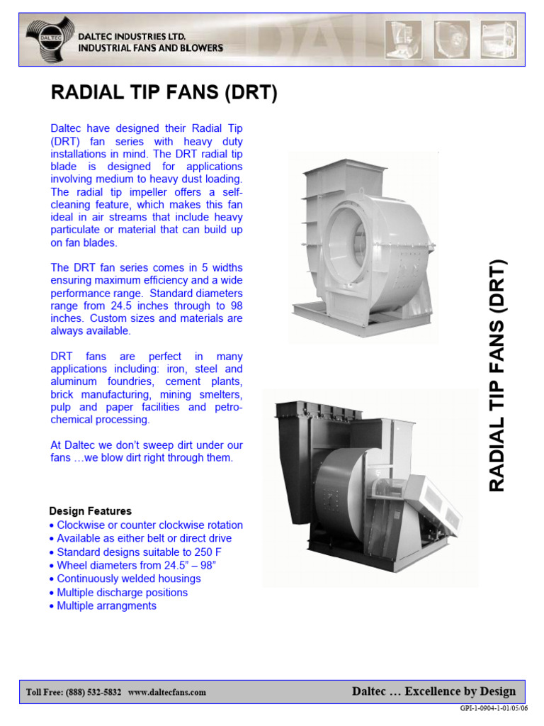 RadialTip Fans and Blowers | PDF | Bearing (Mechanical) | Technology ...