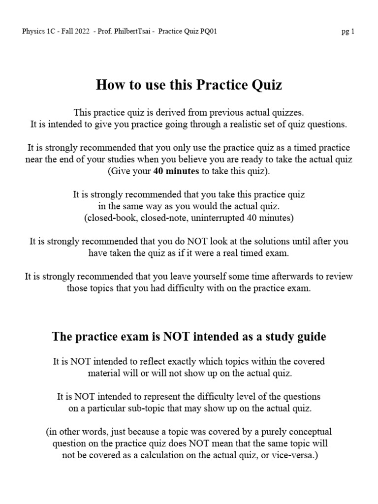 1C F2022 PracticeQuiz PQ01 | PDF