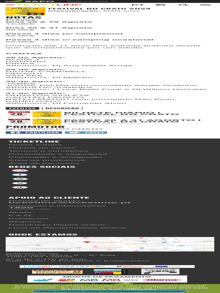 Bilhetes Festival Do Crato 2024 - Ticketline | PDF