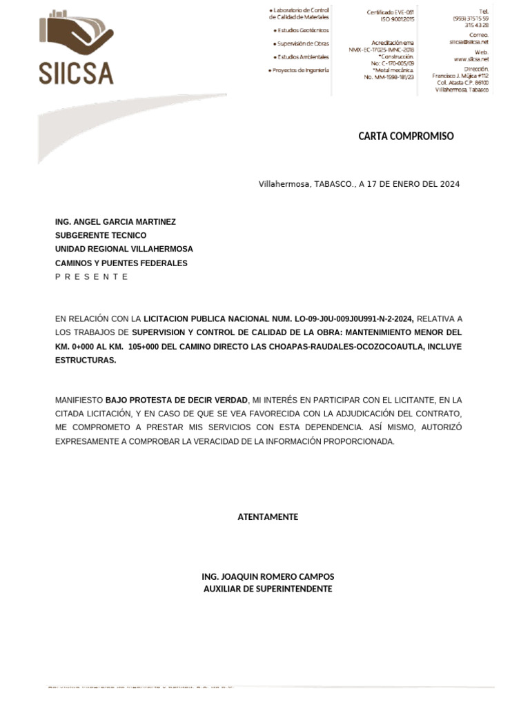 DOC TEC 2 CARTA COMP GCR | PDF