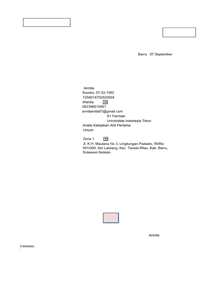 FORMAT SURAT LAMARAN BPOM 2024 | PDF