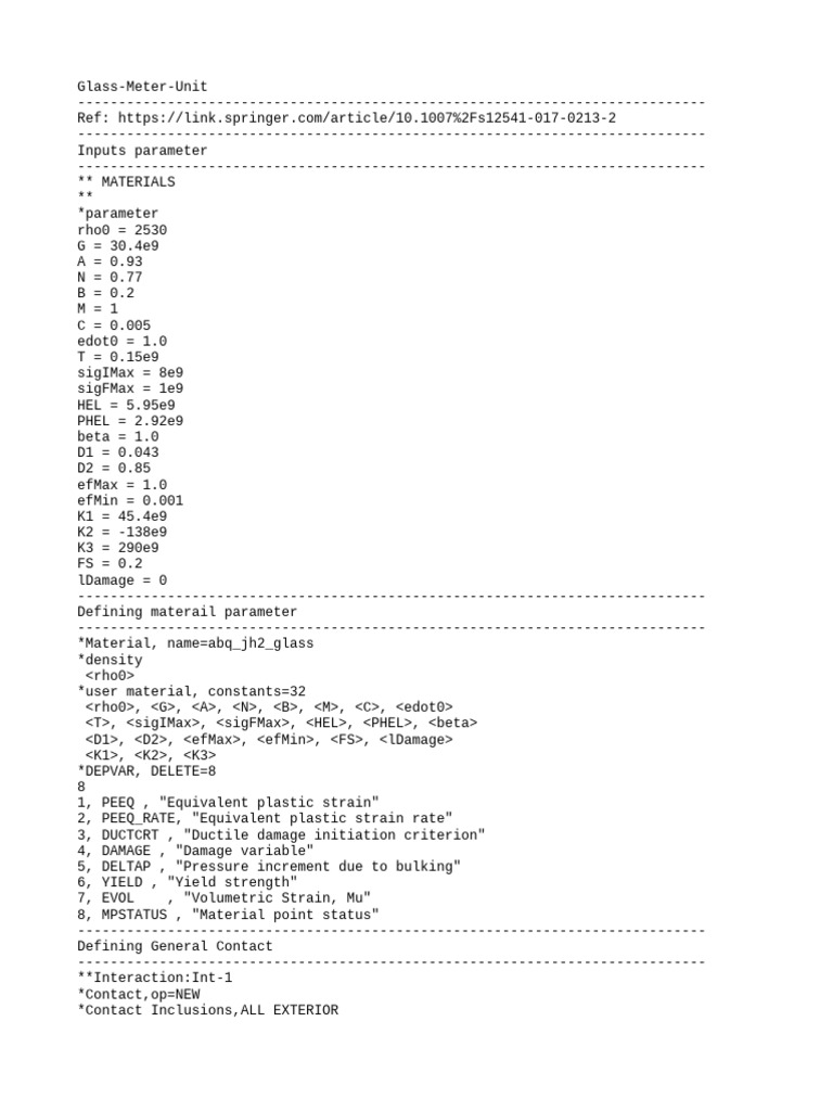 8.3 Input-Parameters-Glass-Meter | PDF