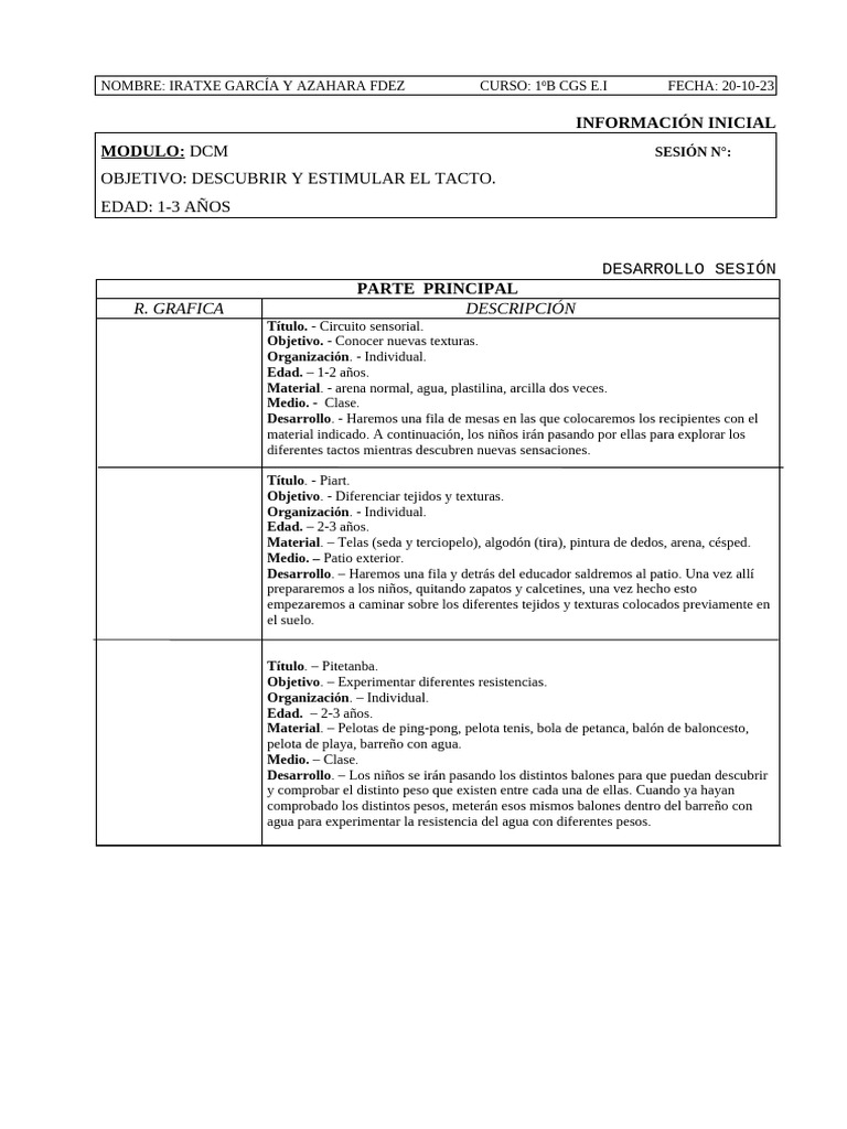 Ficha DCM. (Iratxe) | PDF