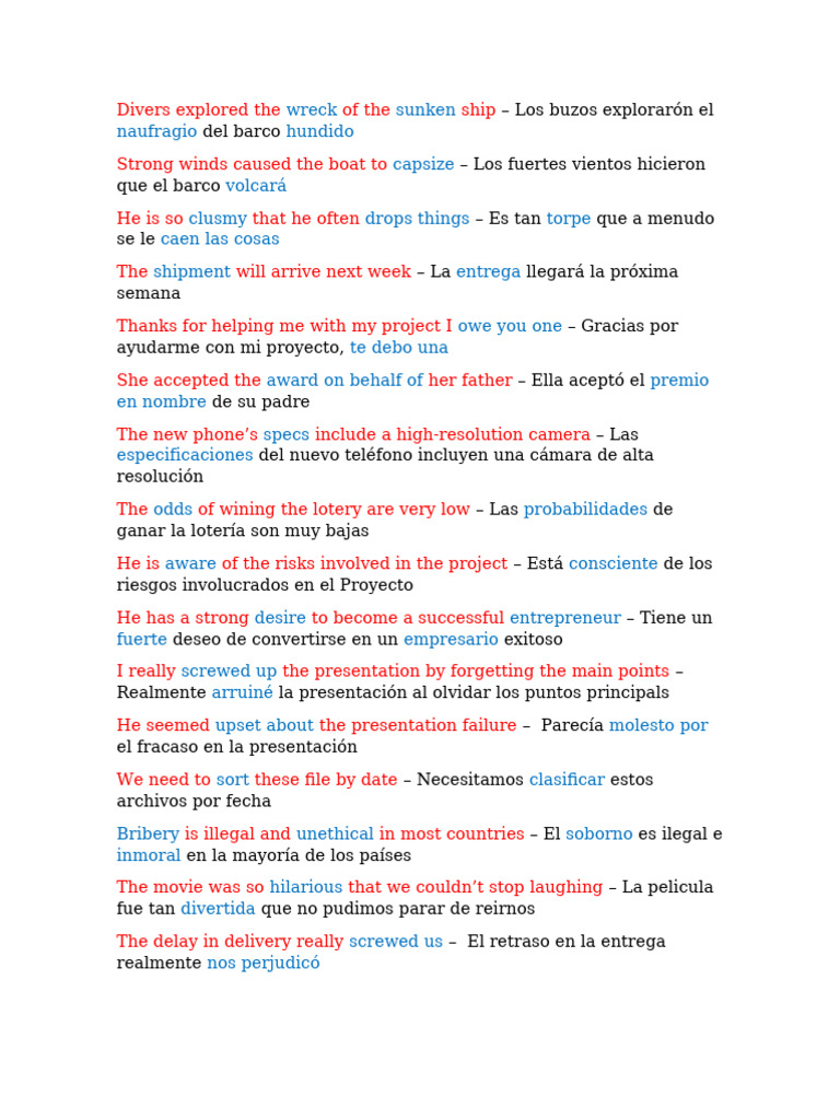 English Sentences | PDF