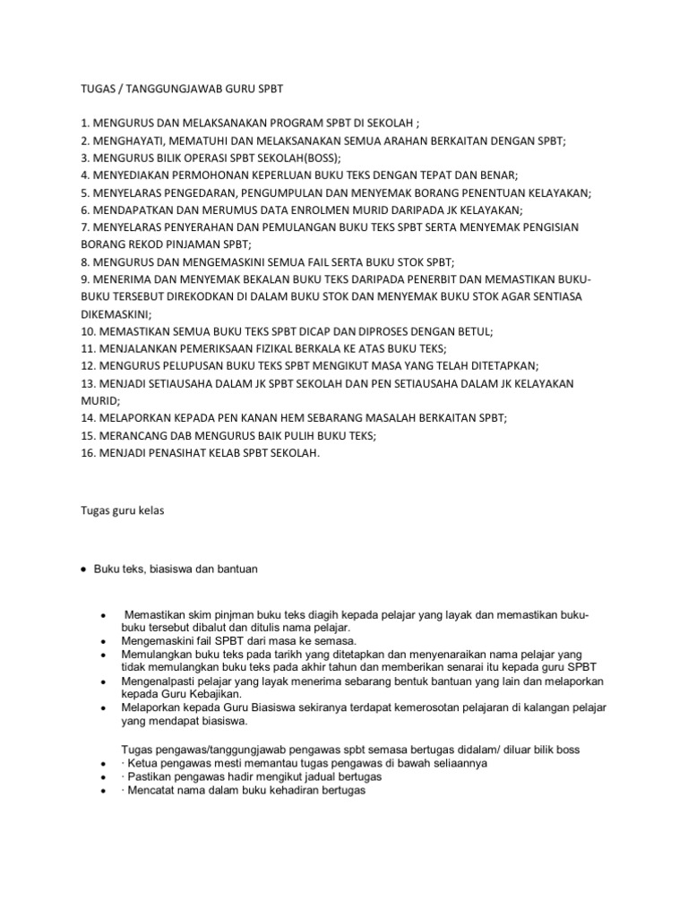 TUGAS Guru SPBT | PDF