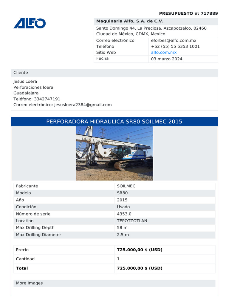 2015 Soilmec Sr80 PDF | PDF