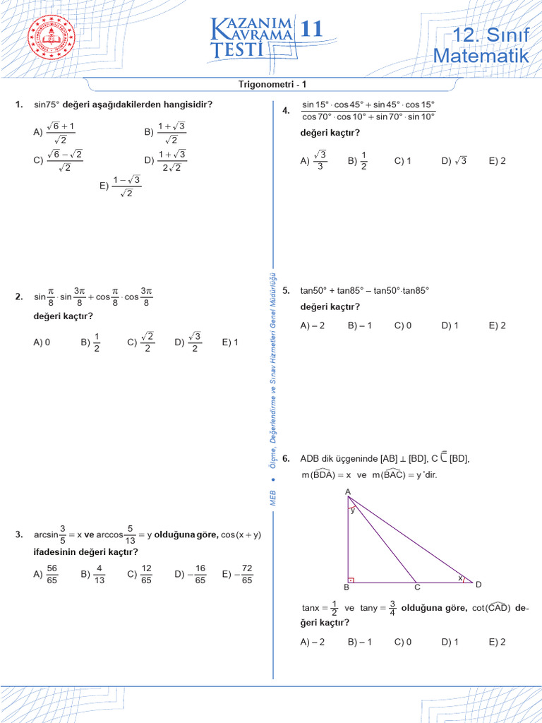 trigonometri math k12 | PDF