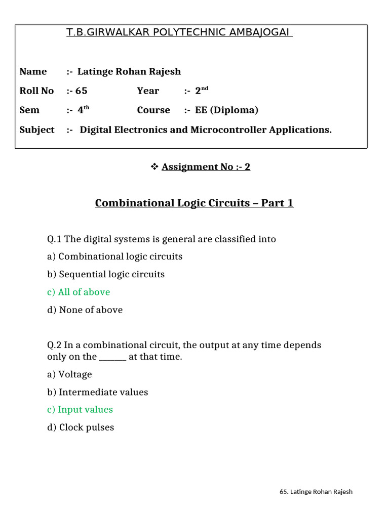 Latinge Rohan Rajesh DEM - 2 | PDF