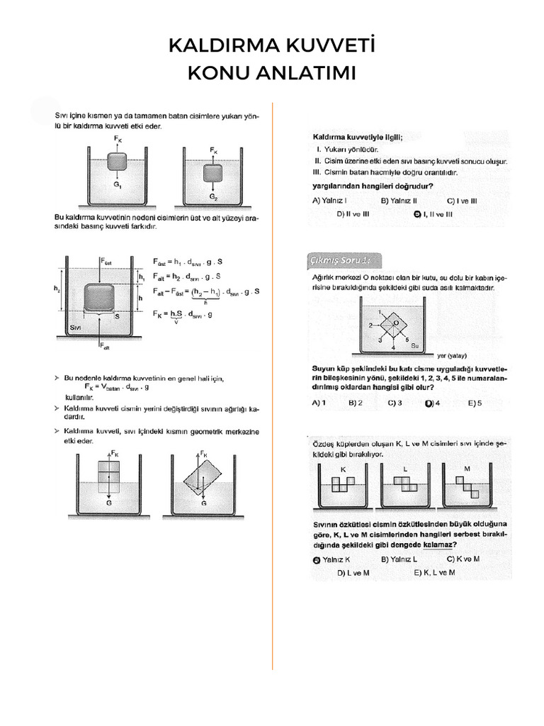 5 Kaldirma Kuvveti̇ 5 | PDF