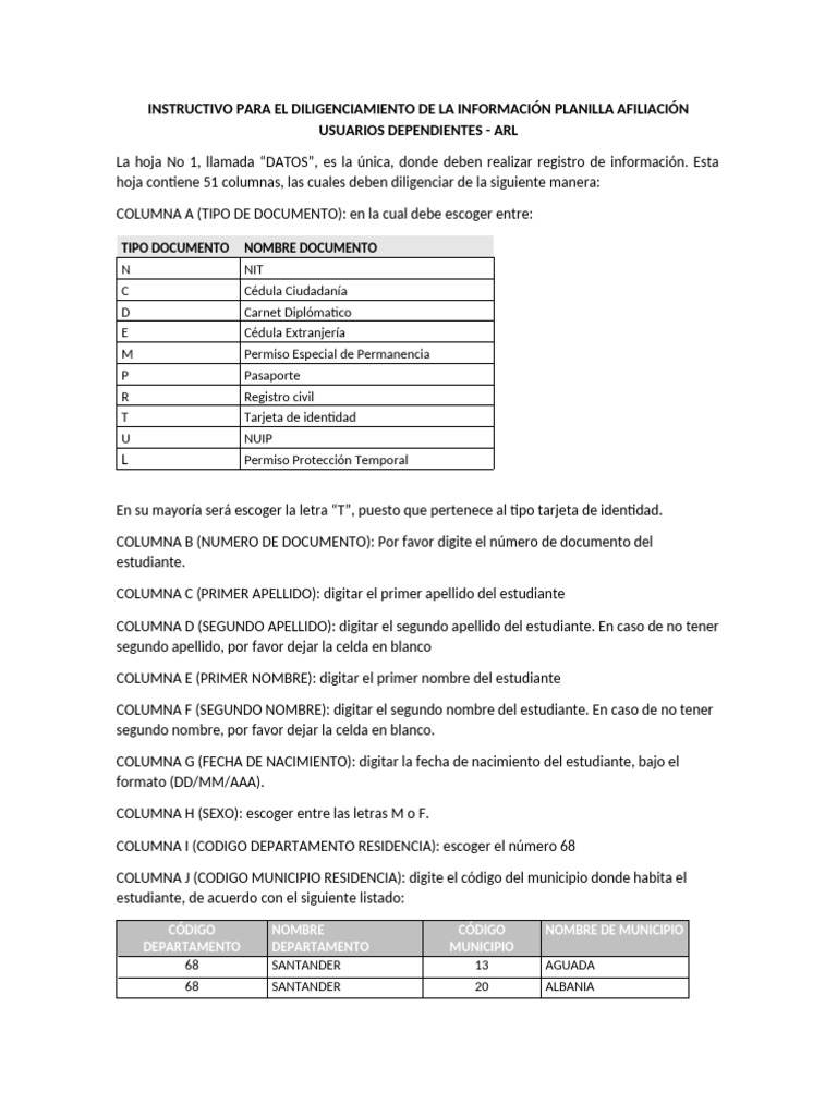 Instructivo Arl | PDF | Documento de identidad | Privacidad