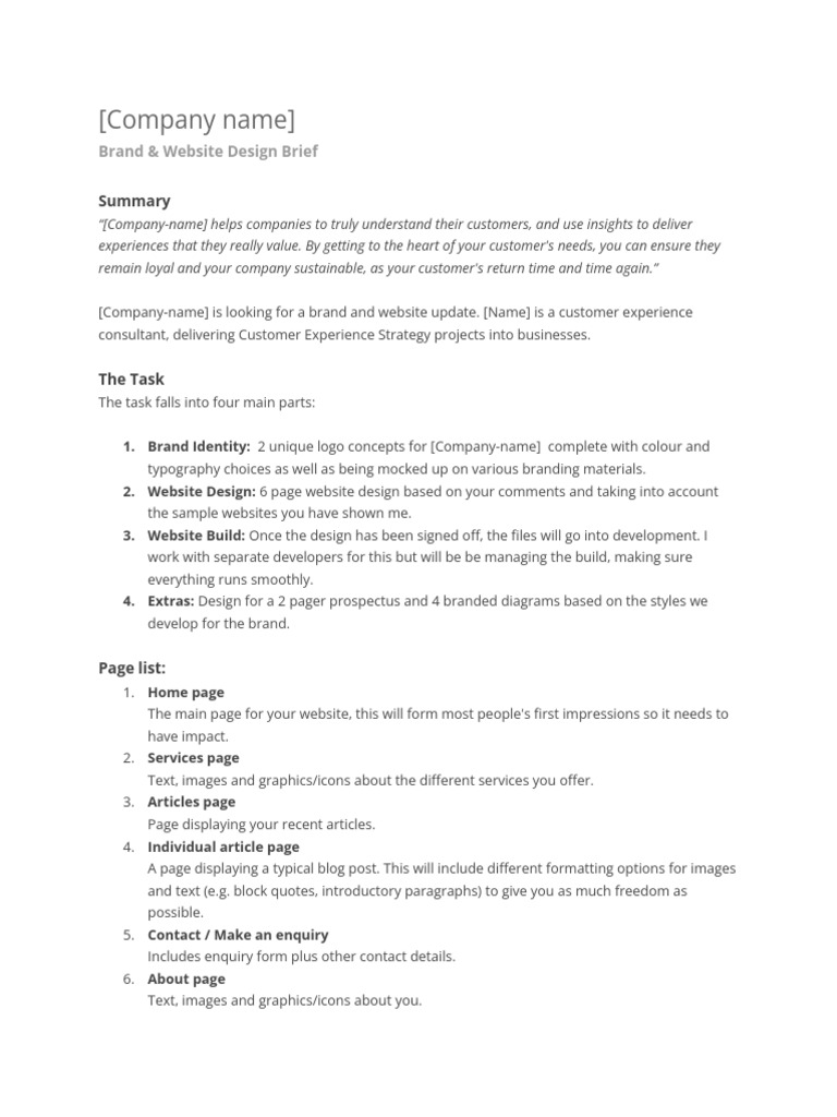 Design Brief Template | PDF