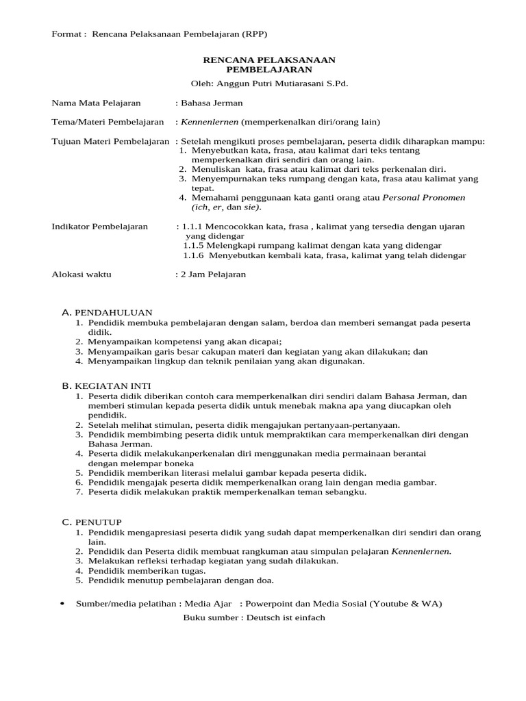 Format RPP CGP 10 REGULER | PDF