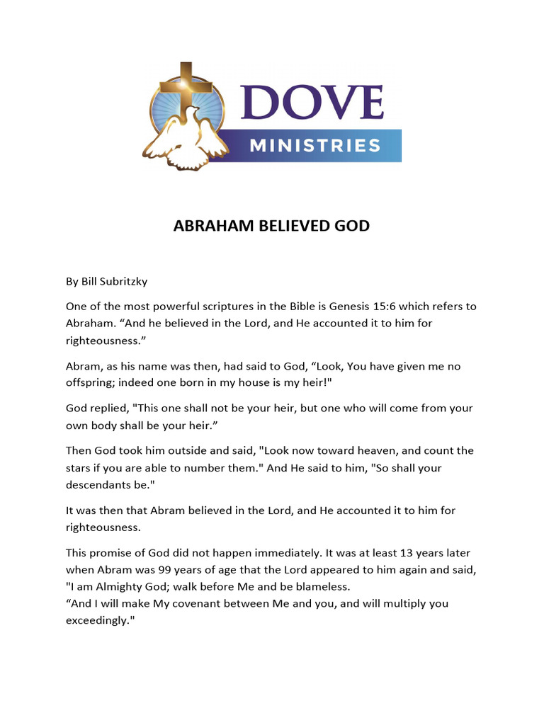 Abraham Believed God | PDF