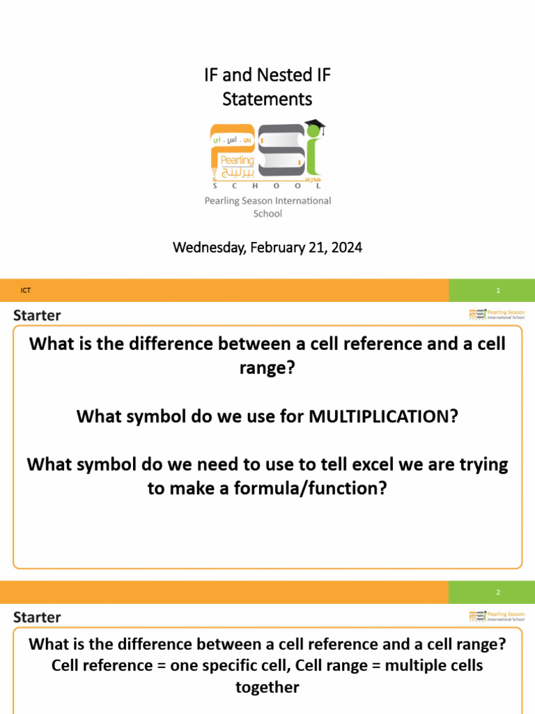 If - and - Nested - If - Functions (1) IFs | PDF | Argument | Logic